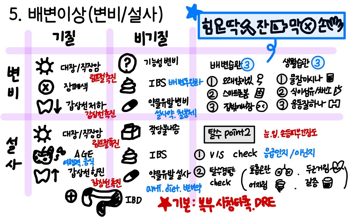 그림으로 시작하는 CPX/OSCE | 소화기 | 5. 배변이상(변비/설사) | 알렌의 서재